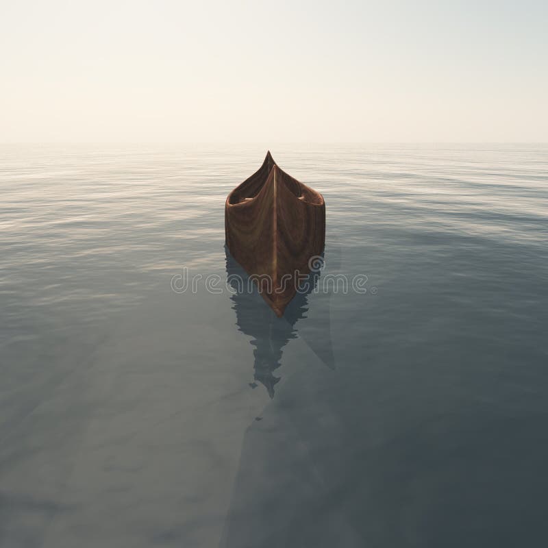 Empty canoe on lake stock photo. Image of nature, ocean - 12480426