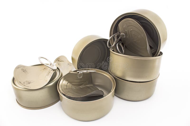 Empty Cans Isolated on White Stock Image - Image of garbage, empty ...