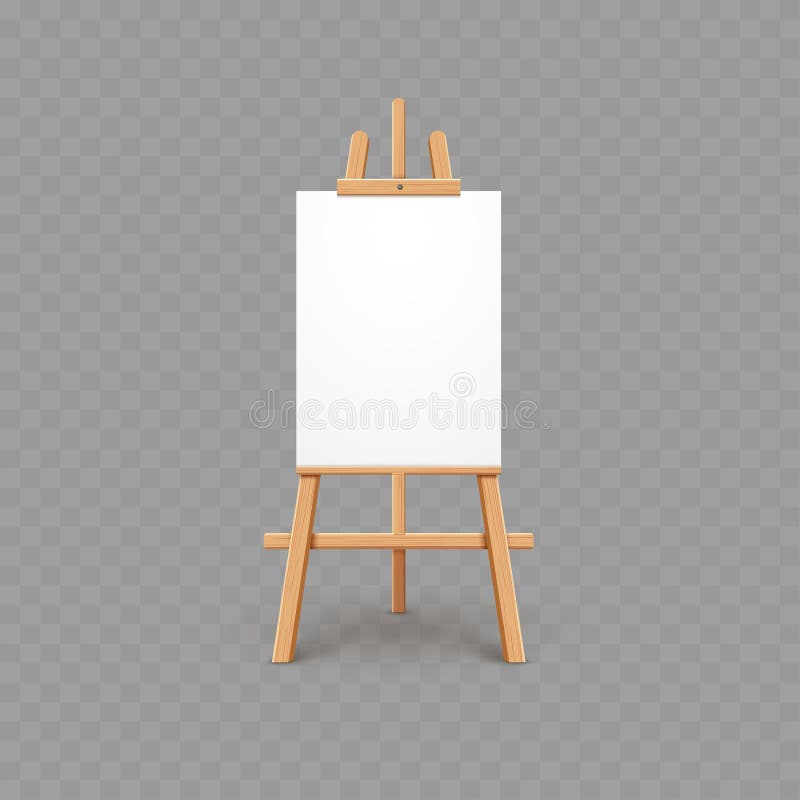 Empty Canvas on Wooden Easel. Vector Stock Illustration - Illustration ...