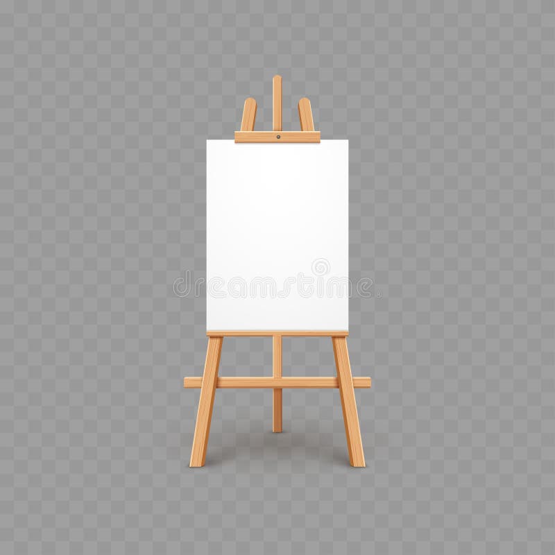Empty Canvas on Wooden Easel. Vector Stock Illustration - Illustration ...