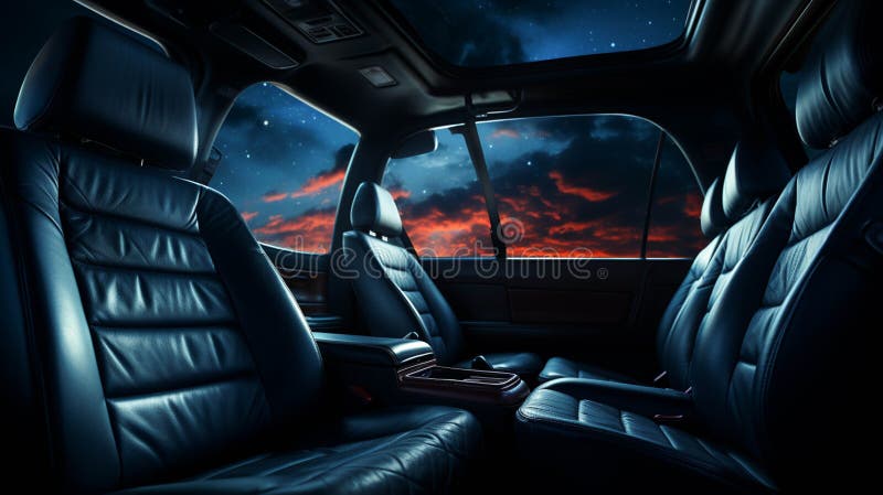 Empty Car Blue Seats Interior Stock Image - Image of interior, chair ...