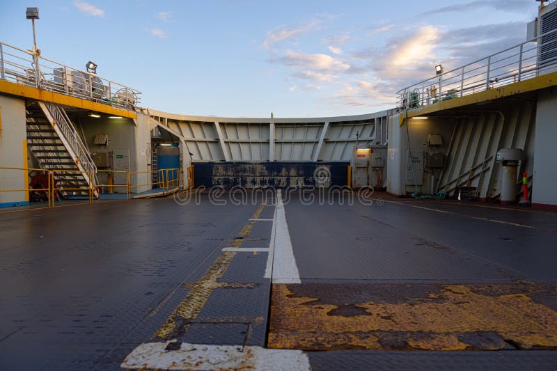Empty Car Deck of a Car Ferry.. Editorial Photo - Image of empty ...