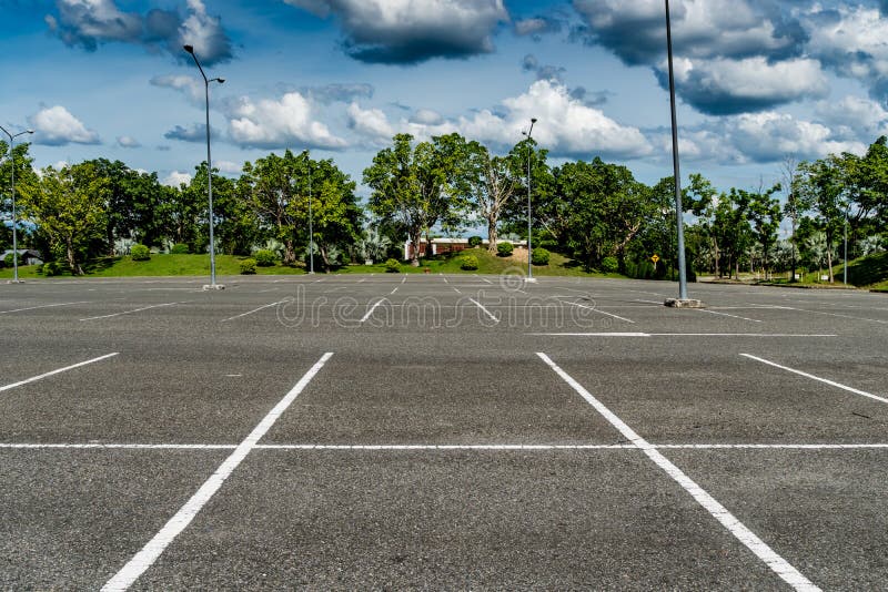 Empty car park stock photo. Image of background, outdoor - 95417430