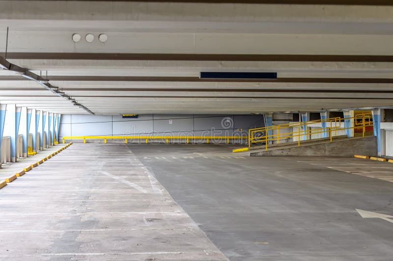 Empty Car Park Spaces in a Multi-story Carpark Stock Image - Image of ...