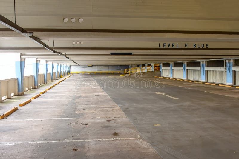 Empty Car Park Spaces in a Multi-story Carpark Stock Image - Image of ...