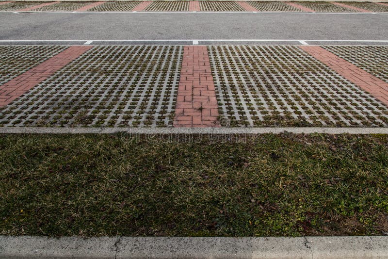 Empty car park. stock photo. Image of city, lines, park - 155053854