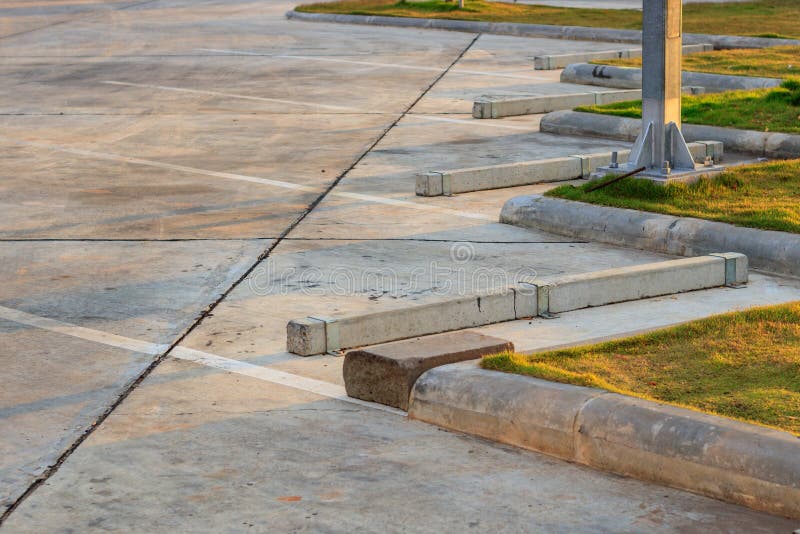 Empty Car parking lot stock photo. Image of green, background - 127259504