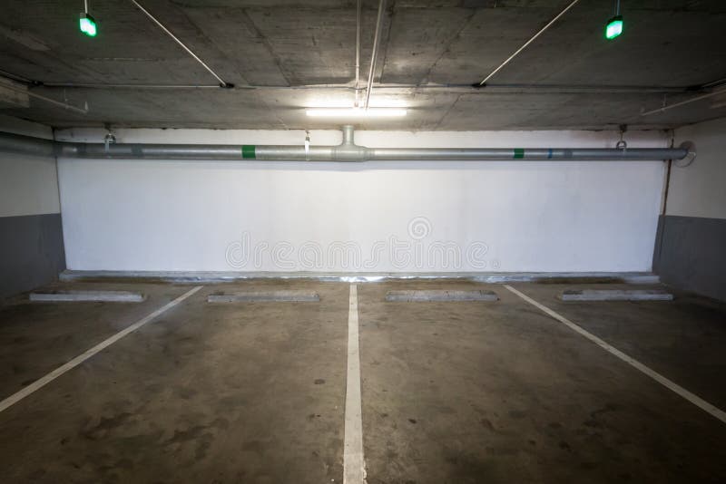 Empty car parking stock photo. Image of empty, sign, concrete - 98764116