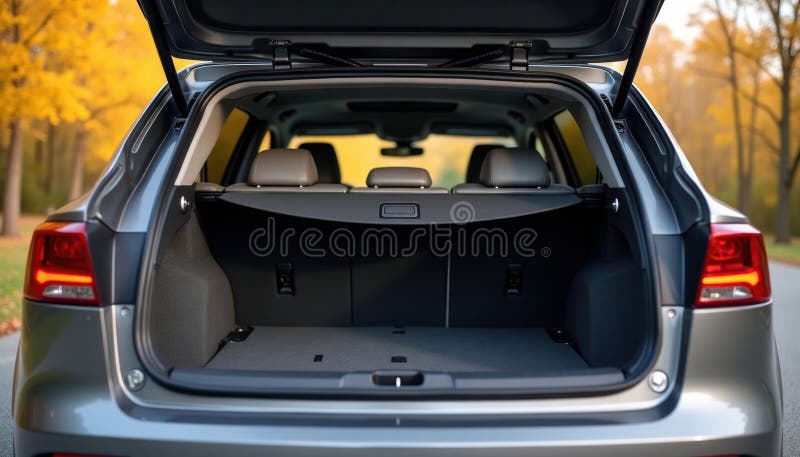 Empty Car Trunk Open Spacious Interior. Modern Design. Plenty of Cargo ...