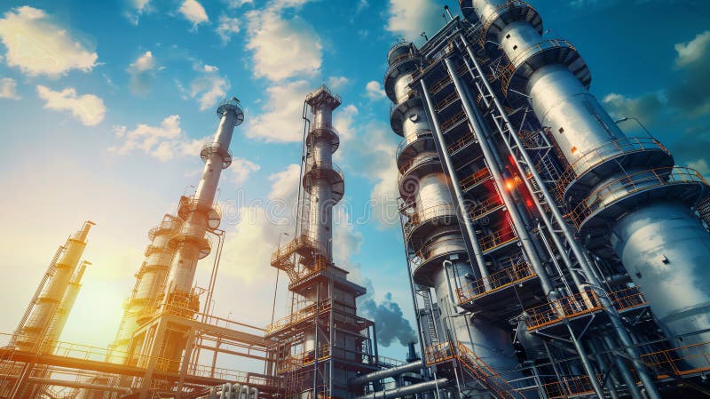 Empty Carbon Capture Facilities with Copy Space for Text Stock ...