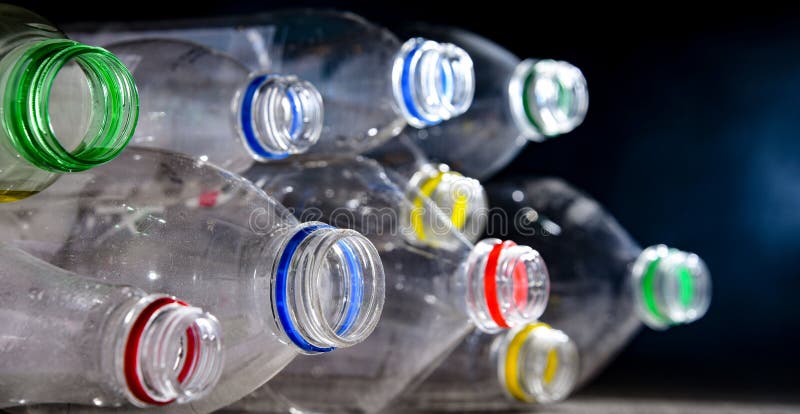 Empty Carbonated Drink Bottles. Plastic Waste Stock Image - Image of ...