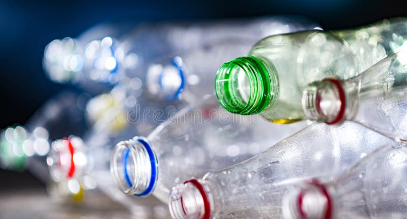 Empty Carbonated Drink Bottles. Plastic Waste Stock Image - Image of ...