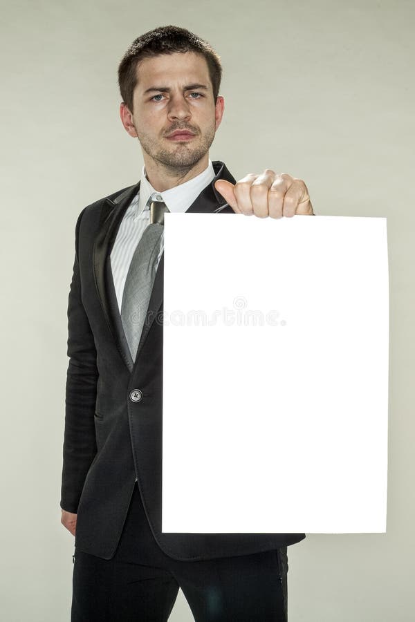 Empty Card in the Hand of Businessman Stock Photo - Image of ...