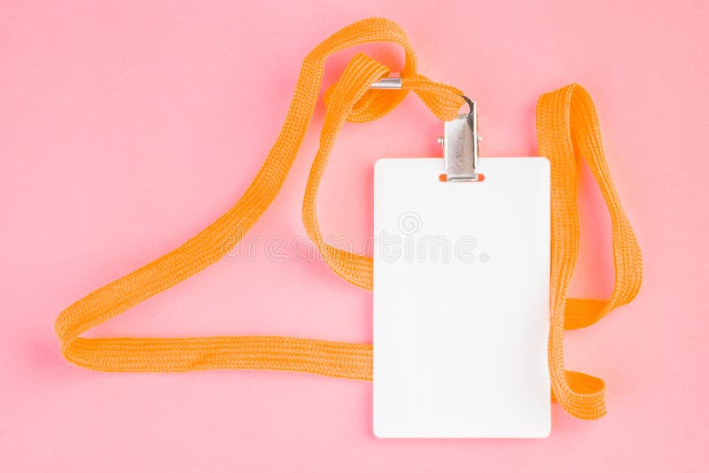 Empty Card ID / on a Pink Background. Space for Text Stock Photo ...