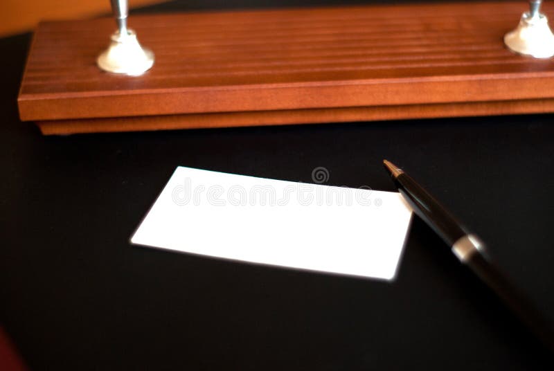 Empty card and pen stock photo. Image of presentation - 28095184
