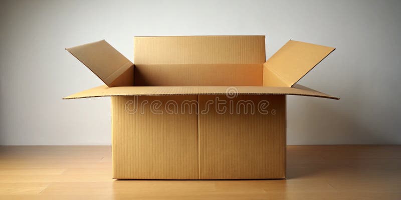 Empty Cardboard Box Awaits a Panoramic Perspective on Packaging ...