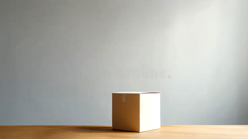 An Empty Cardboard Box Casting a Shadow with a Window Cutout Stock ...