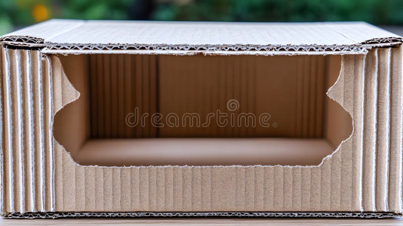 Empty Cardboard Box with Cutout Hole Packaging Stock Photo Stock ...