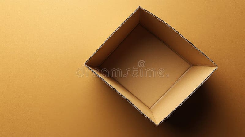 Empty Cardboard Box on Gold Background Stock Illustration ...