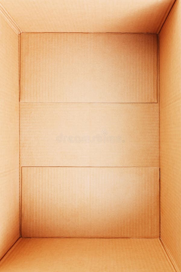 Empty Cardboard Box, Inside View. View from Above Stock Image - Image ...