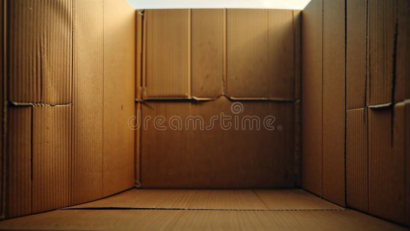 Empty Cardboard Box Interior Illuminating Shipping and Packaging ...