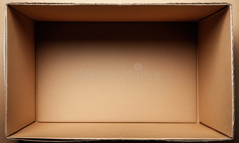 Empty Cardboard Box Interior, Plain Brown Color, Soft Lighting, No ...