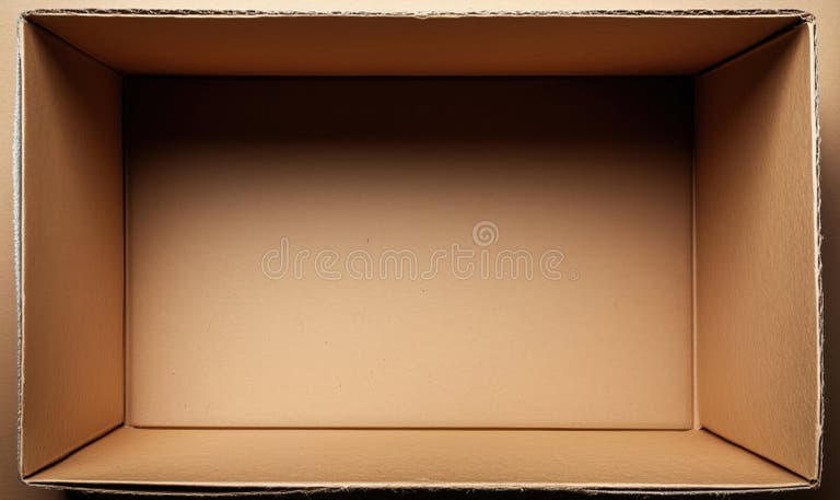 Empty Cardboard Box Interior, Plain Brown Color, Soft Lighting, No ...