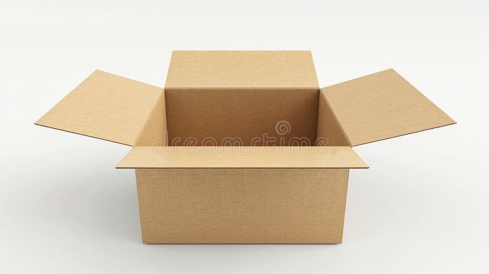 Empty Cardboard Box with Open Flaps, Ideal for Packaging or Moving ...