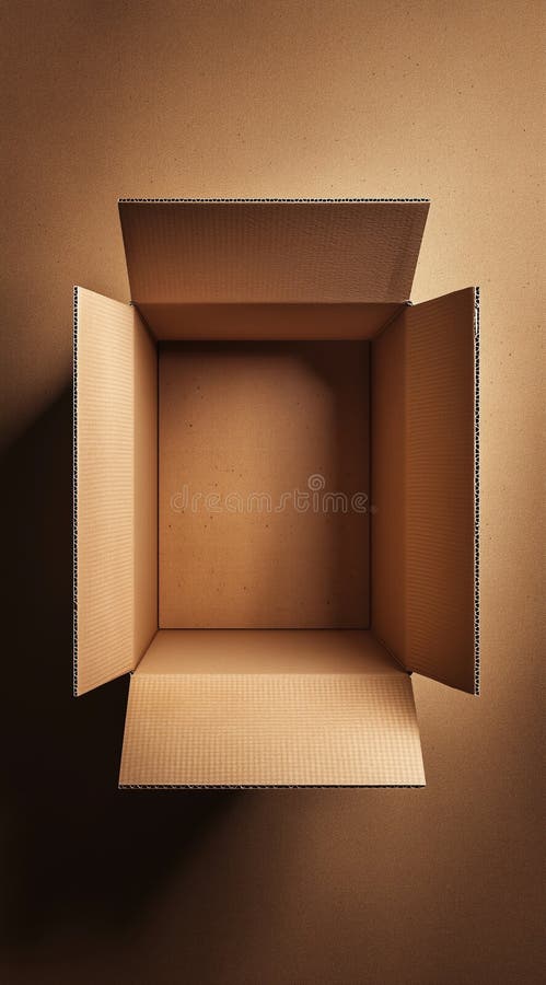 Top View Inside an Empty Open Cardboard Box Stock Illustration ...