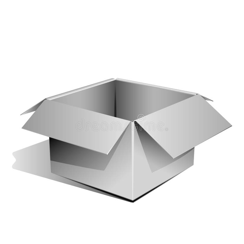 Empty Cardboard Box Opened Isolated on Transparent White Background ...