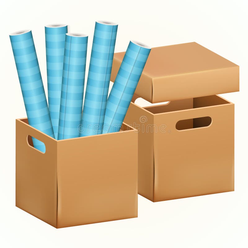 Empty Cardboard Box Packaging Container. Vector Illustration Isolated ...