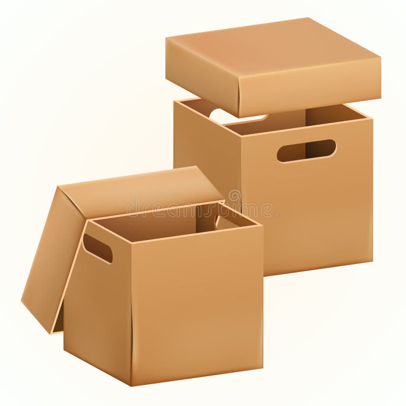 Empty Cardboard Box Packaging Container. Vector Illustration Isolated ...