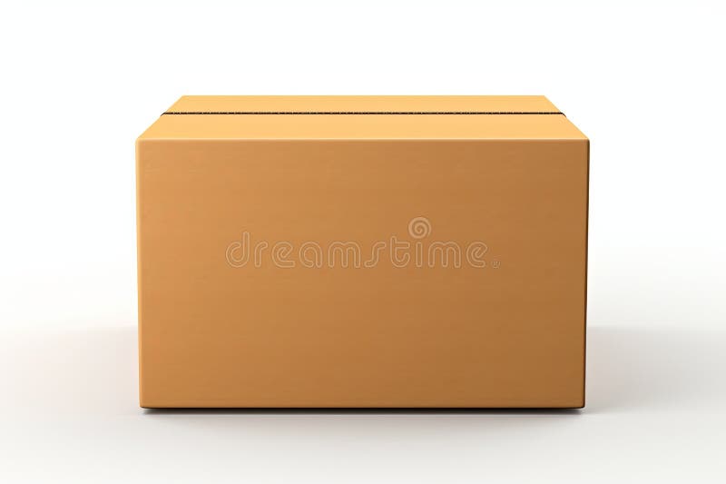 Empty Cardboard Box, Packaging Box Mockup 3d Rendering on a White ...