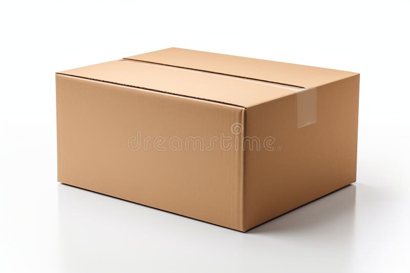 Empty Cardboard Box, Packaging Box Mockup 3d Rendering on a White ...