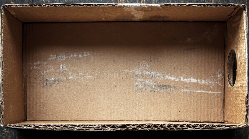Empty Cardboard Box Shows Worn Interior Surface Stock Illustration ...