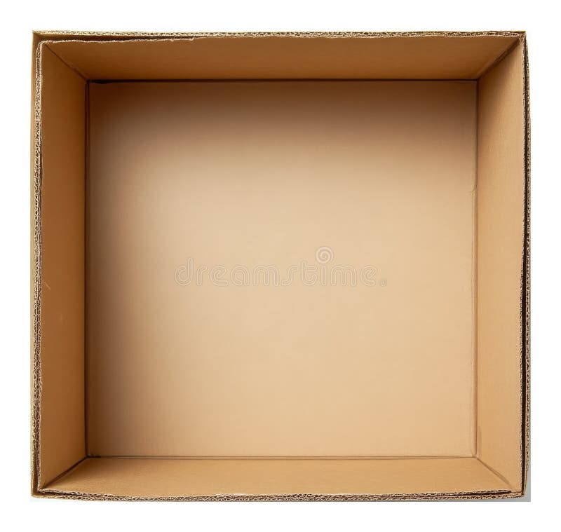 Empty Cardboard Box, Top View. Packaging and Shipping Concept Stock ...