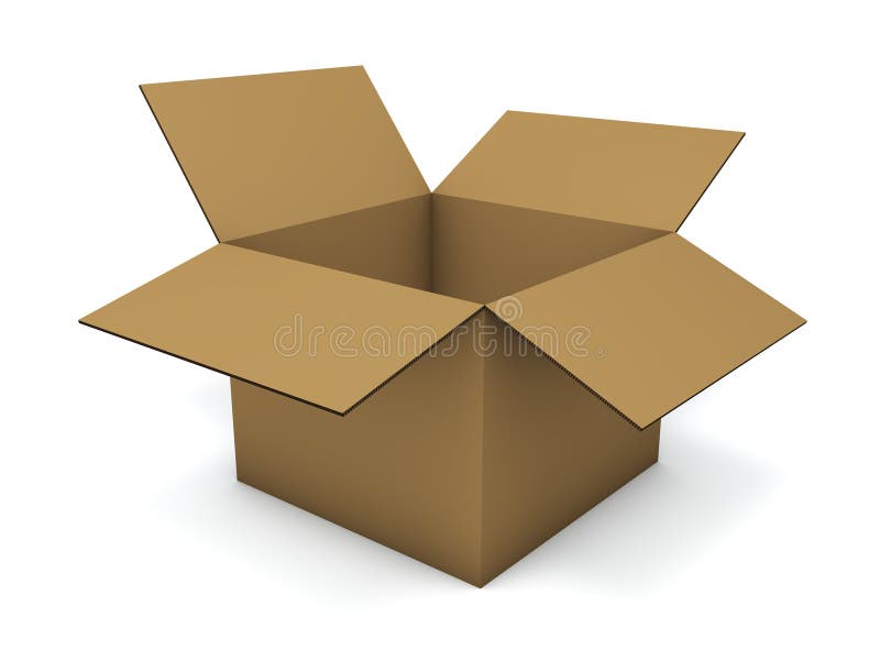 Empty cardboard box stock illustration. Illustration of brown - 75628216