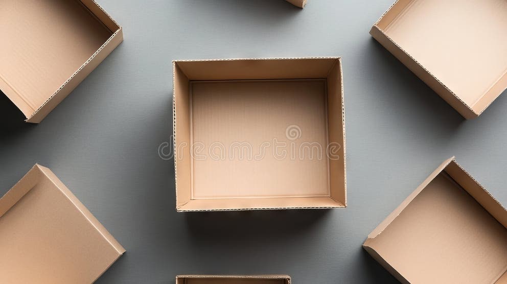 Empty Cardboard Boxes are Available and Prepared for Packing and ...