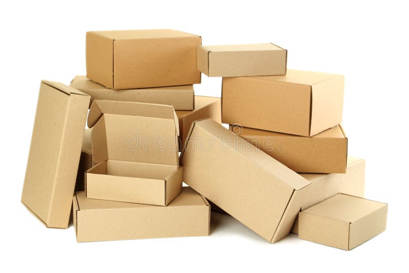 Empty cardboard boxes stock photo. Image of pack, carton - 64832826