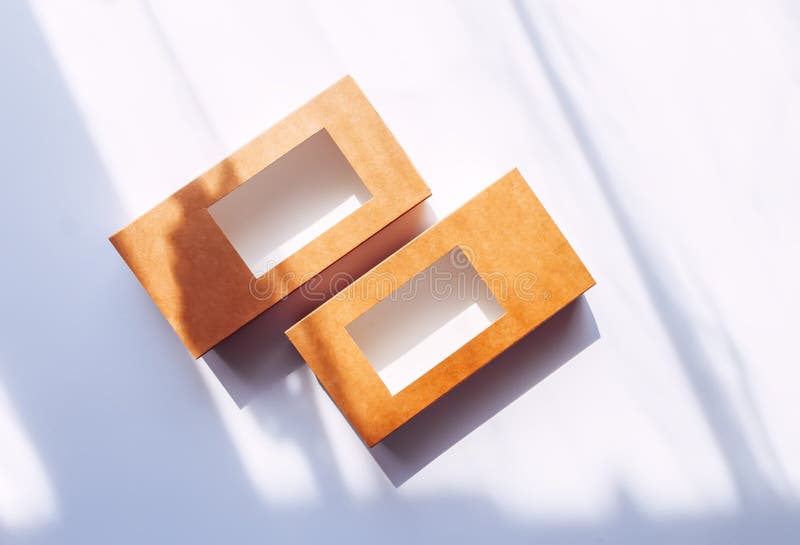 Empty Cardboard Boxes on White Background. Eco-friendly Packaging Stock ...