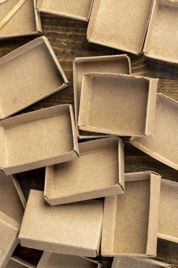 Empty Cardboard Matchboxes are Scattered in a Chaotic Manner Stock ...