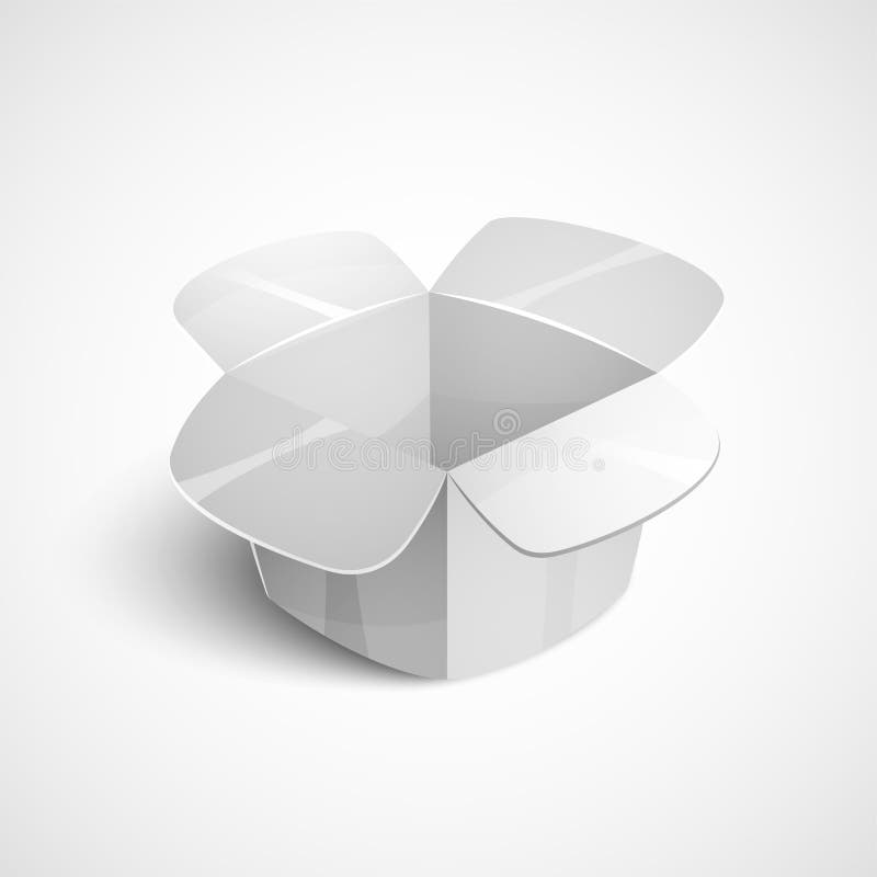 Empty Cardboard Packaging, Open Box Icon in Cartoon Style Stock Vector ...