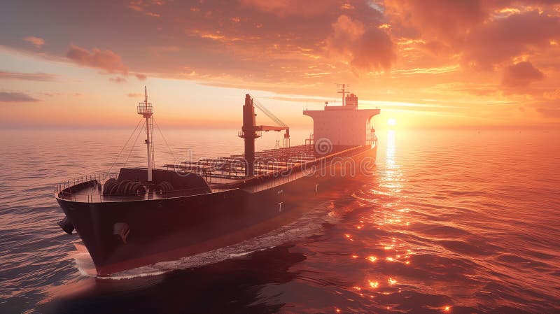 Empty Cargo Ship without Container Shipment Stock Illustration ...