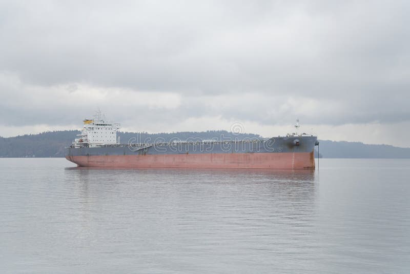 Empty Cargo Ship at Tacoma Waterfront in Washington Stock Image - Image ...