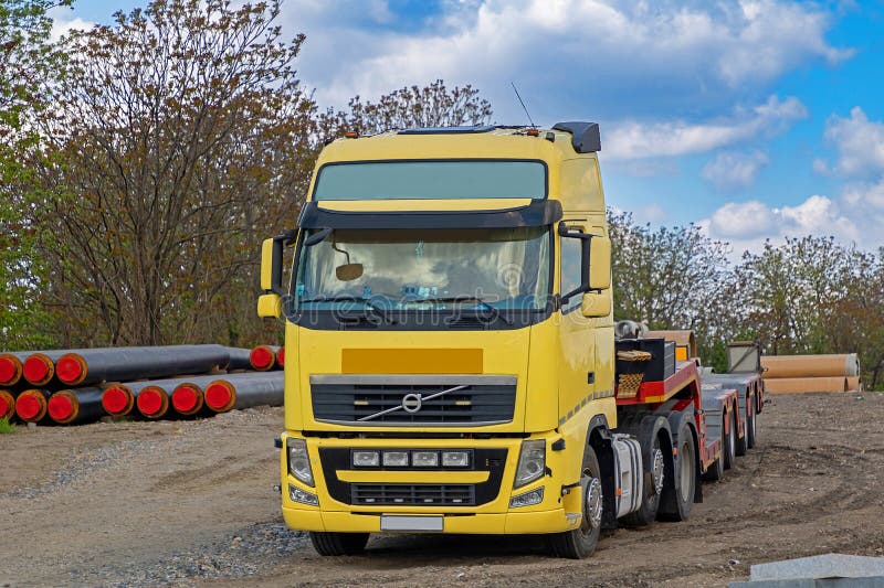 Empty Cargo Truck on Street Stock Image - Image of truck, logistic ...