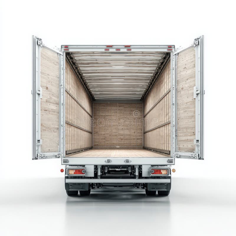 Empty Cargo Truck Trailer on White Background Stock Illustration ...