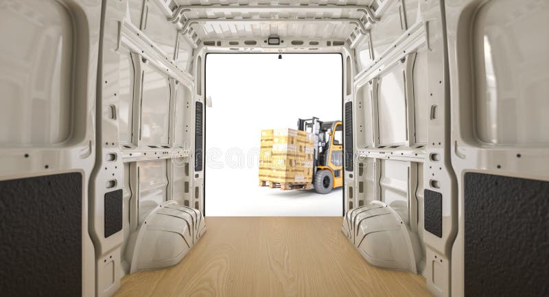 Empty Cargo Van Interior Ready for Loading Stock Illustration ...