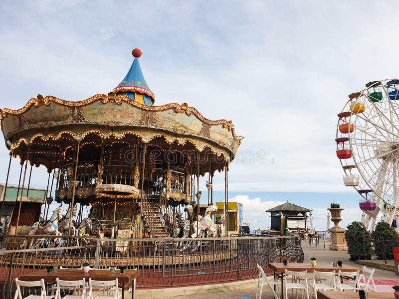 Empty Carousel on Tibidabo Hill, Barcelona Stock Image - Image of fair ...