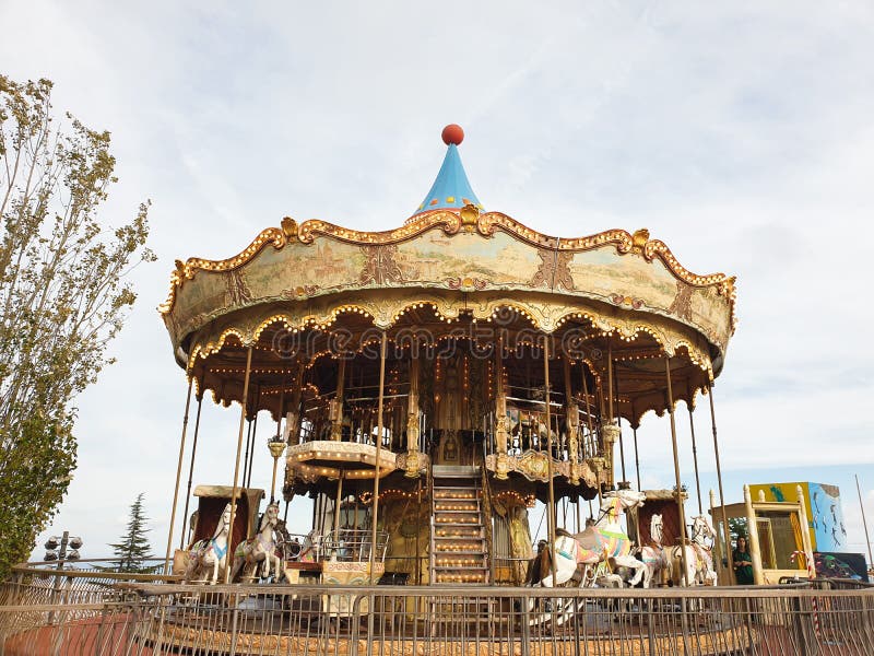Empty Carousel on Tibidabo Hill, Barcelona Stock Photo - Image of ...
