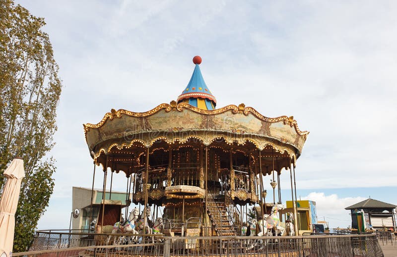Empty Carousel on Tibidabo Hill, Barcelona Stock Photo - Image of ...